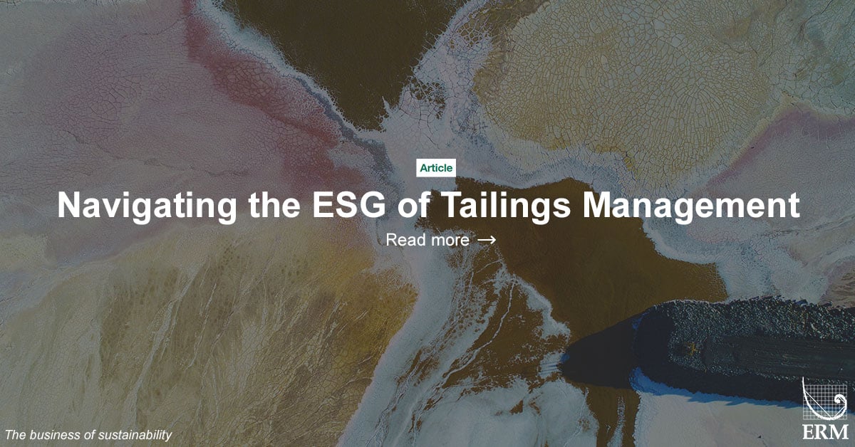 Navigating the ESG of Tailings Management